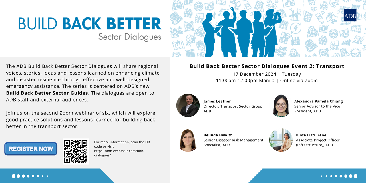 Event 2: Build Back Better Sector Dialogue: Transport | ADB Knowledge Events